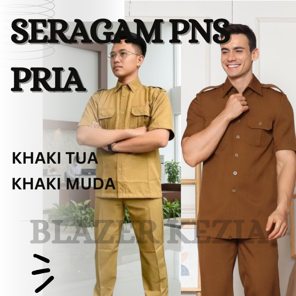 Jual Seragam Dinas Pria PNS ASN Khaki Tua Muda PDH Pemda Guru Keki ...