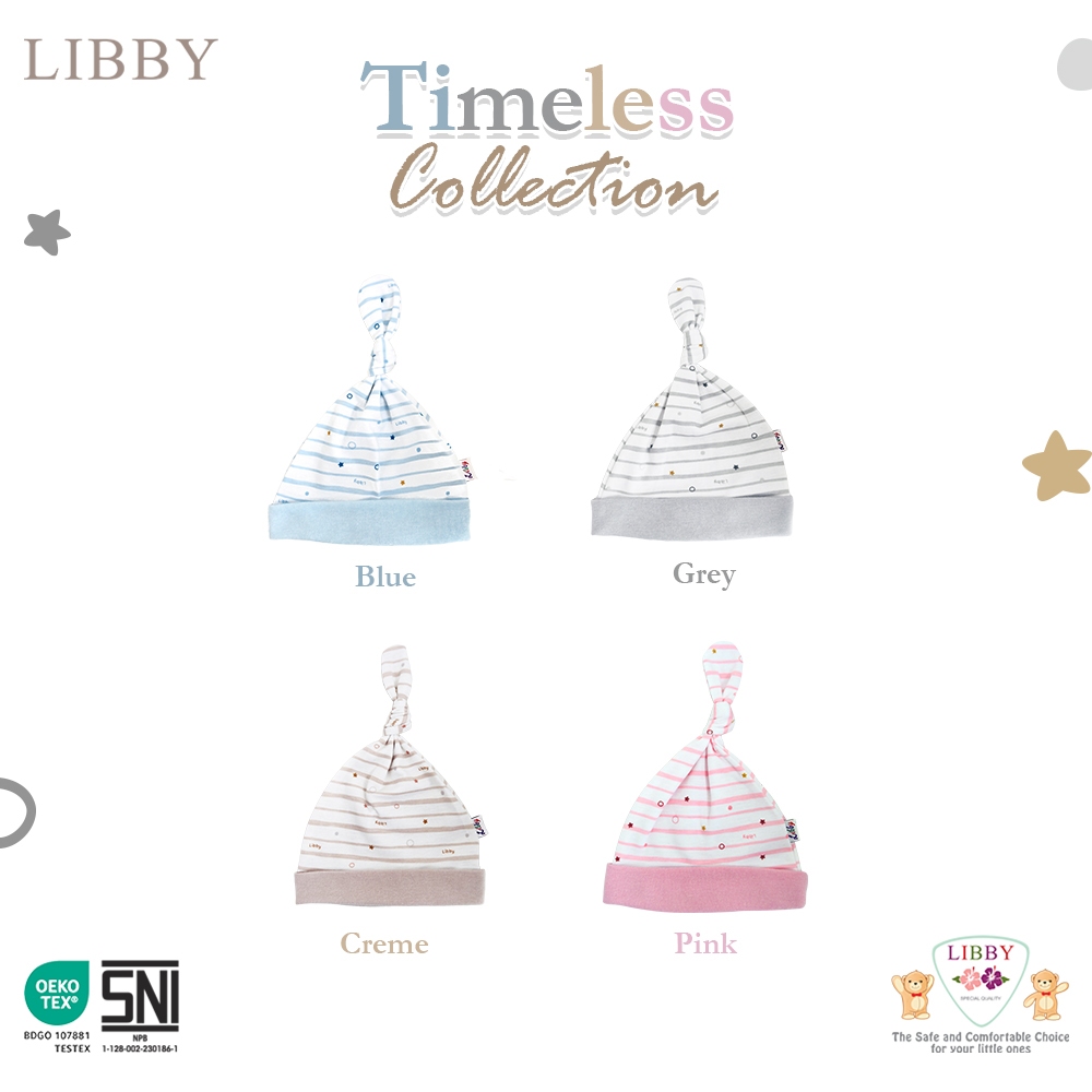 Jual LIBBY Topi Newborn Motif Timeless Garis Collection (1 pcs ...