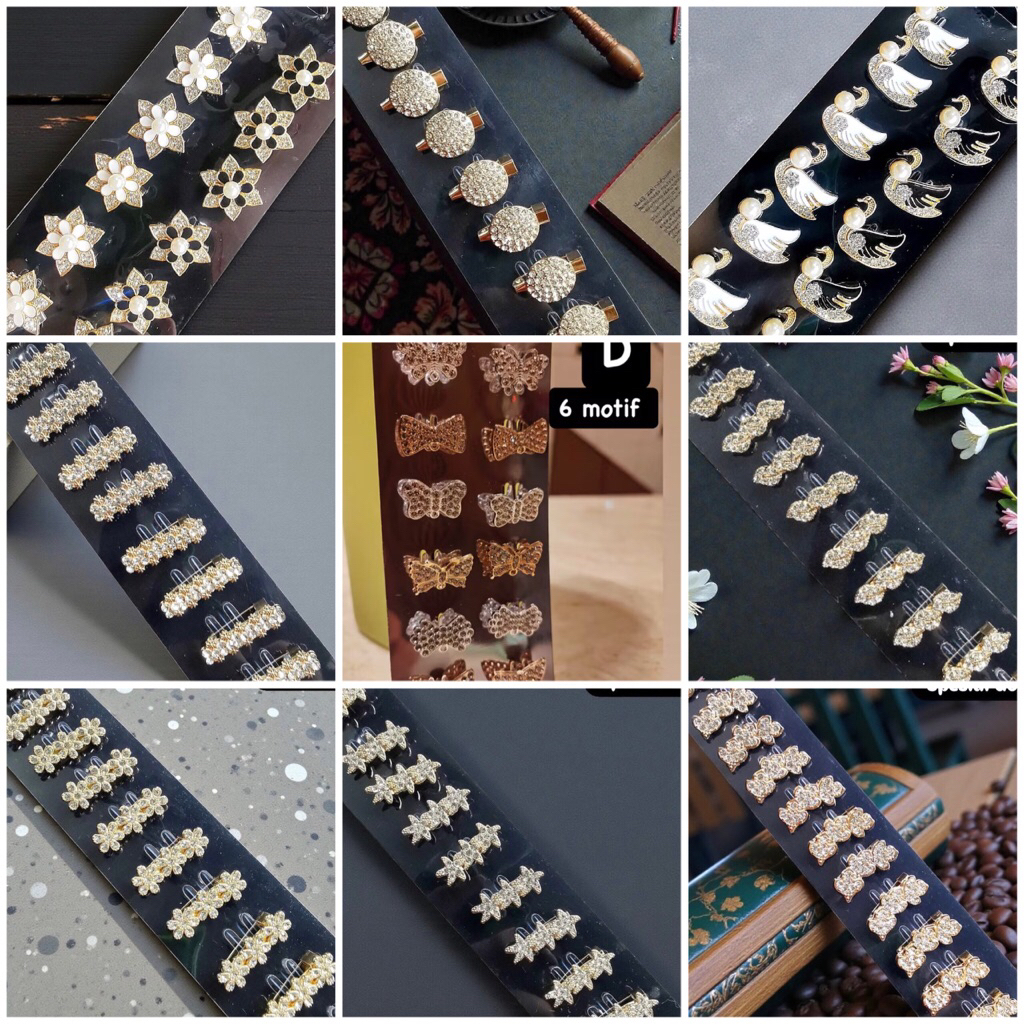 Jual (1 LUSIN isi 12 Pc) Bros Hijab Mini 2,5cm /Bros dagu M 0051 ...