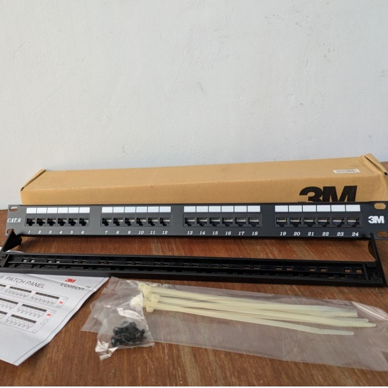 Jual 3M Patch Panel CAT6 24 Port - Panel Jaringan RJ45 1U - XF-5000 ...