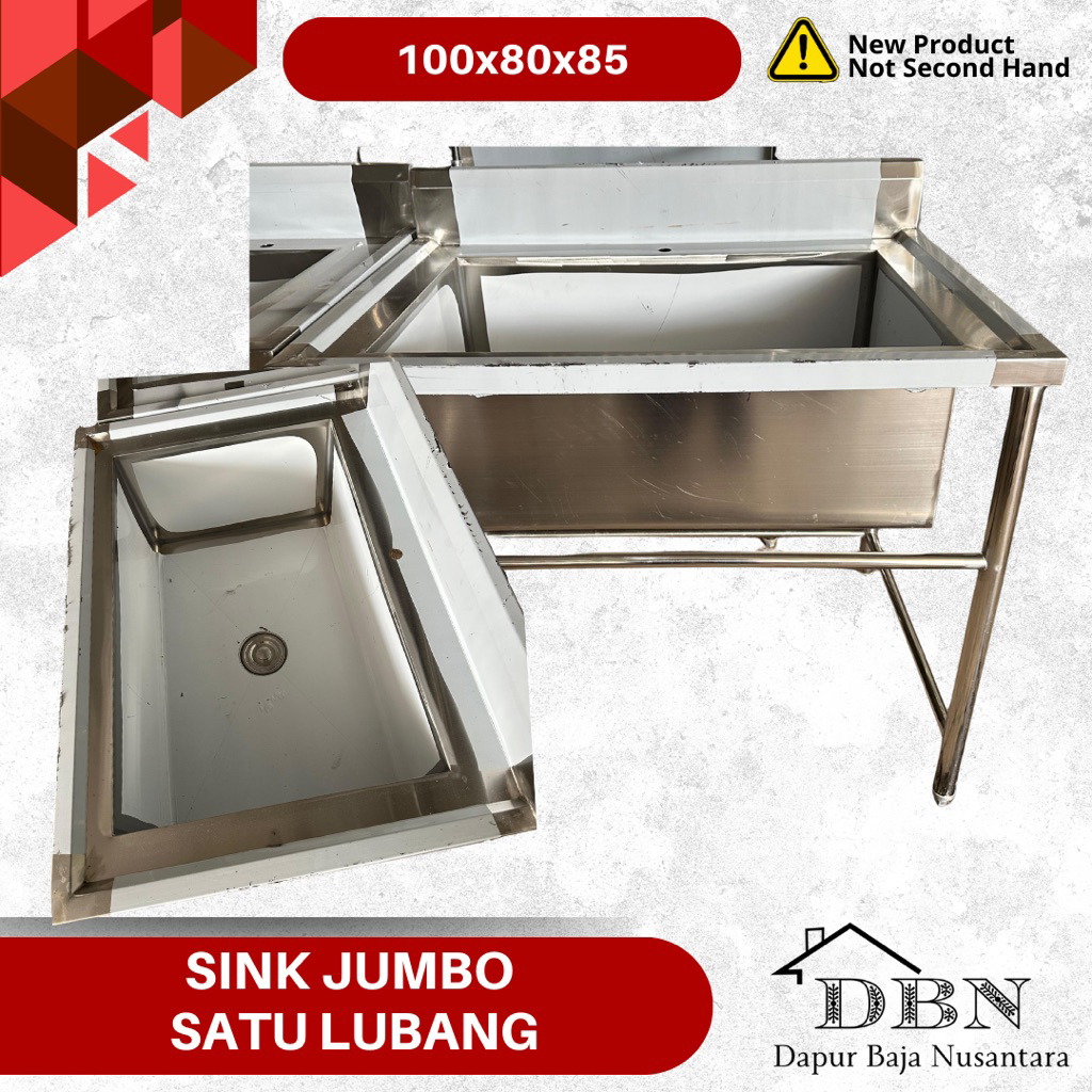 Jual Sink Jumbo single sink wastafel cuci piring ompreng MBG ukuran 100 ...