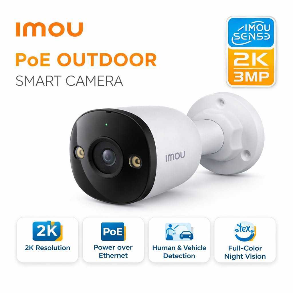 Jual IMOU CCTV PS3E 3MP PoE Outdoor Camera | Poe/12V DC | Human ...
