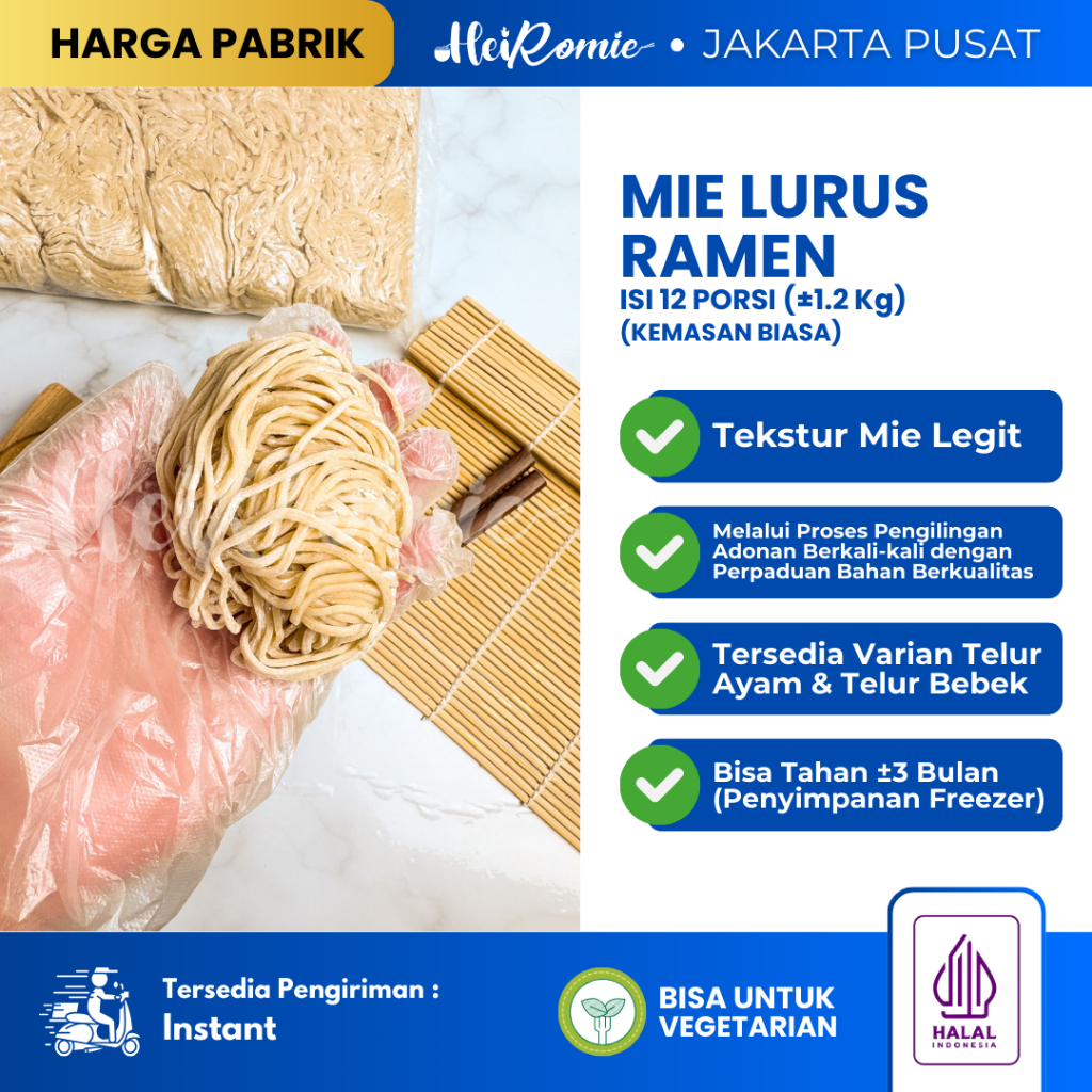 Jual Heiromie Jakpus - Mie Lurus Ramen Mentah Telur Isi 12 Porsi [Halal ...