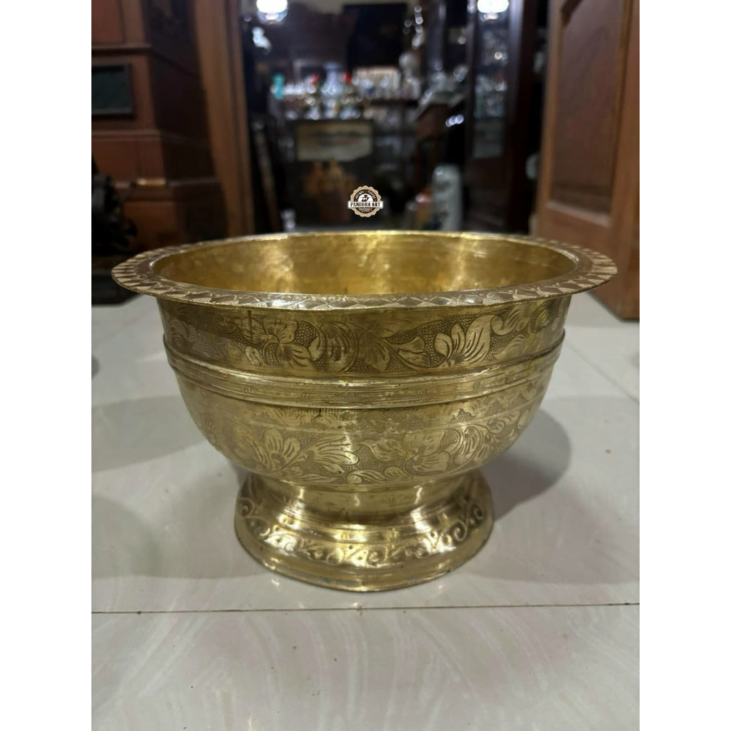 Jual Bokor kuningan ukir lawas TEBAL ( B-1133 ) | Shopee Indonesia