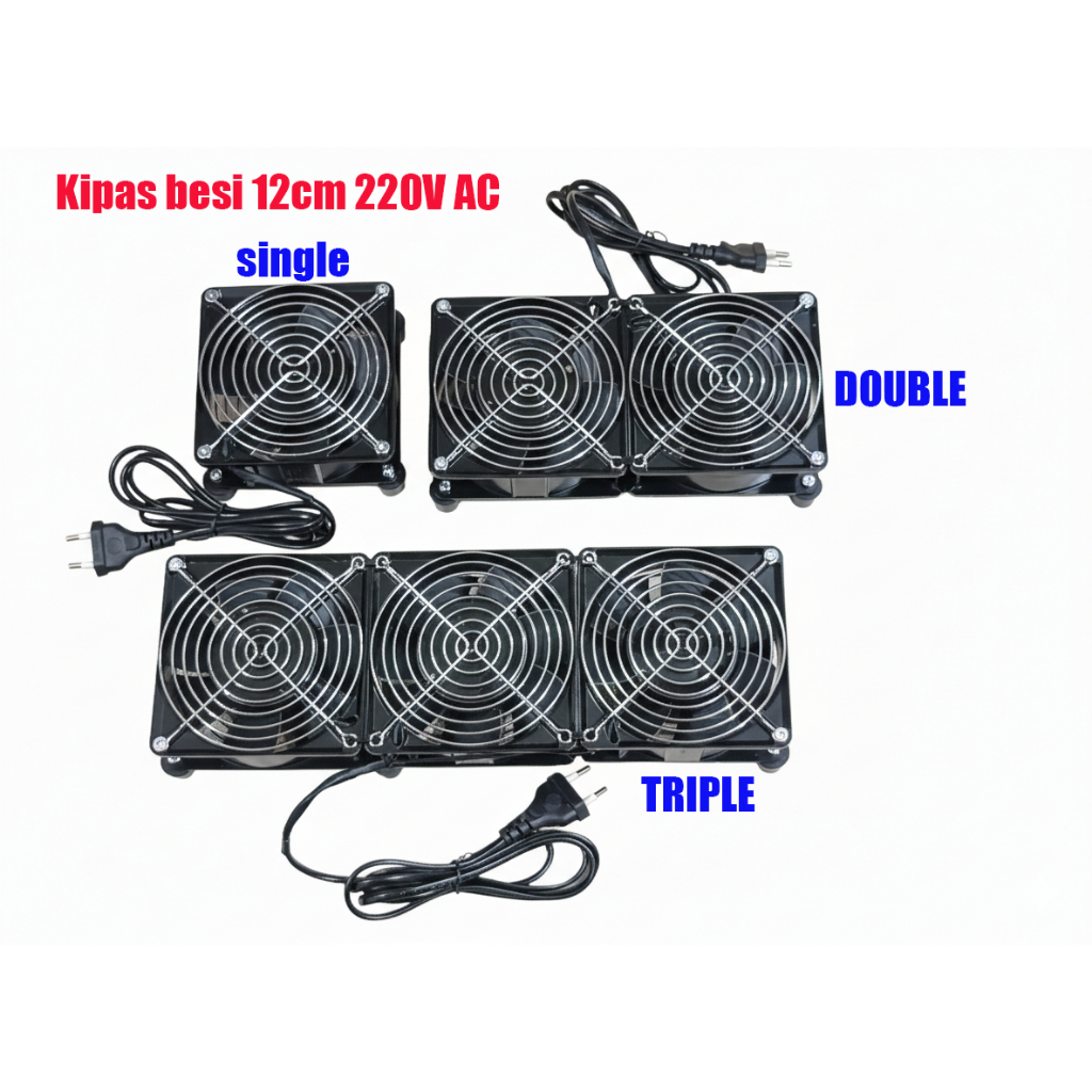 Jual kipas angin besi 220v 12cm jejer besi kabel listrik dimmer ...