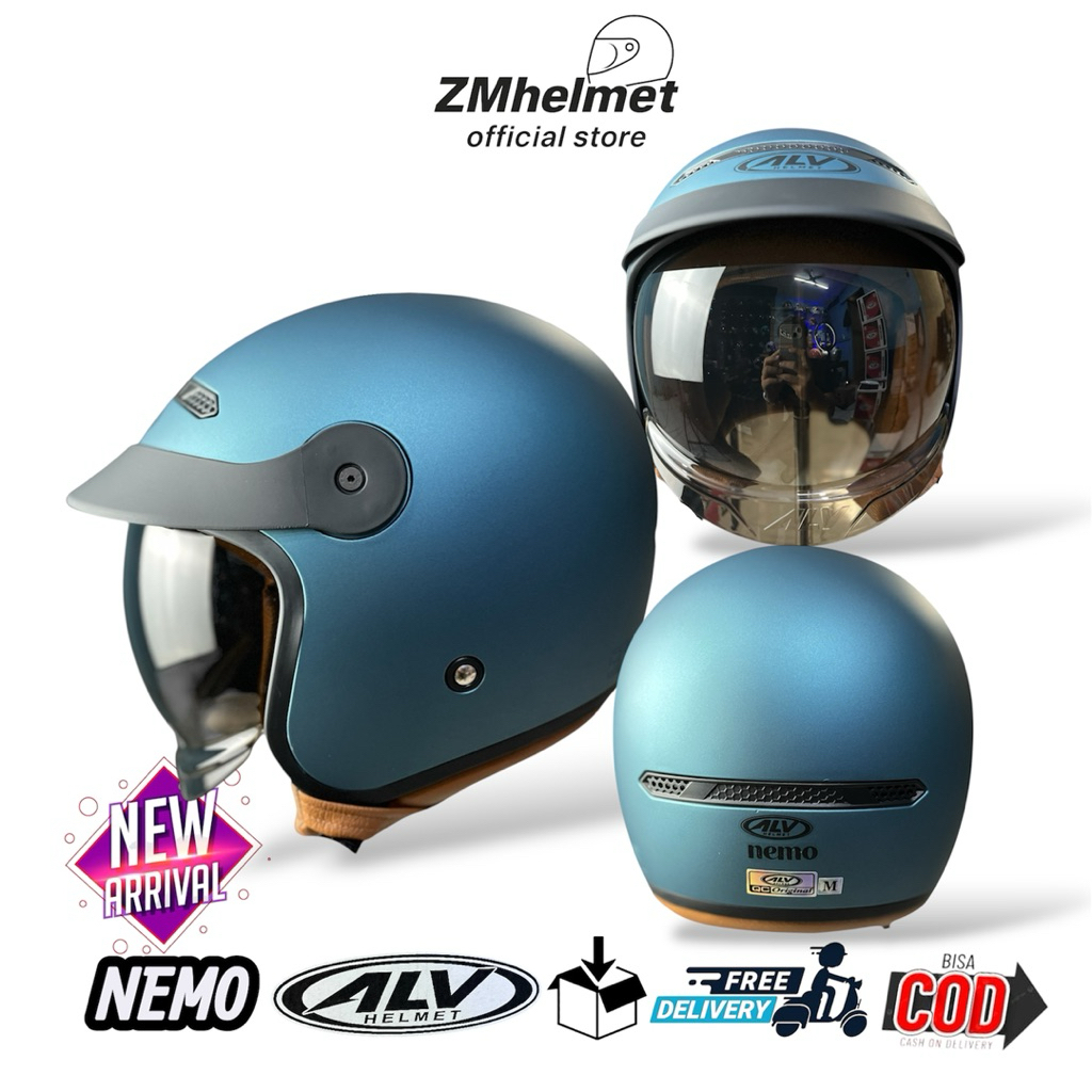 Jual Helm Retro ALV NEMO Solid Daxtiel doft Teman untuk cepolan Hijab ...