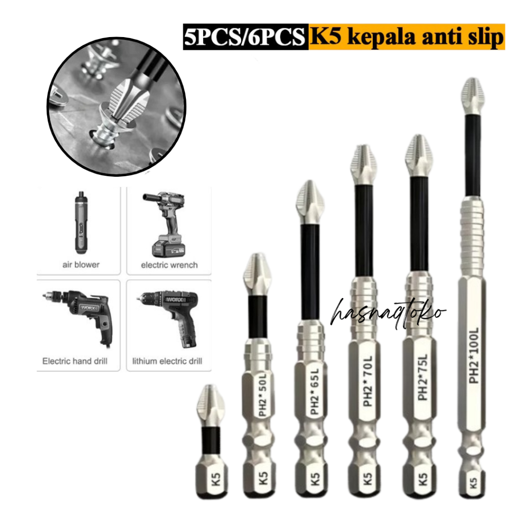 Jual Mata Obeng Bor Magnetik K5 50mm - Anti Selip, Tahan Benturan ...