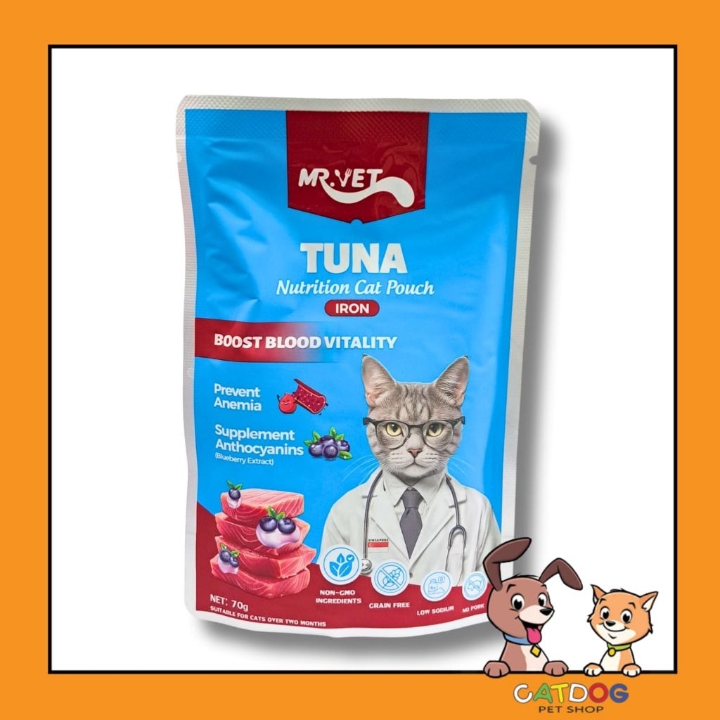 Jual Mr.Vet Cat Pouch Tuna Iron 70gr - Makanan Basah Kucing Boost Blood ...