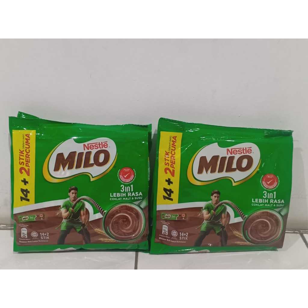 Jual Milo Sachet Isi 14 Stik Pek x 33gr Asli Malay Halal milo 3in1 ...