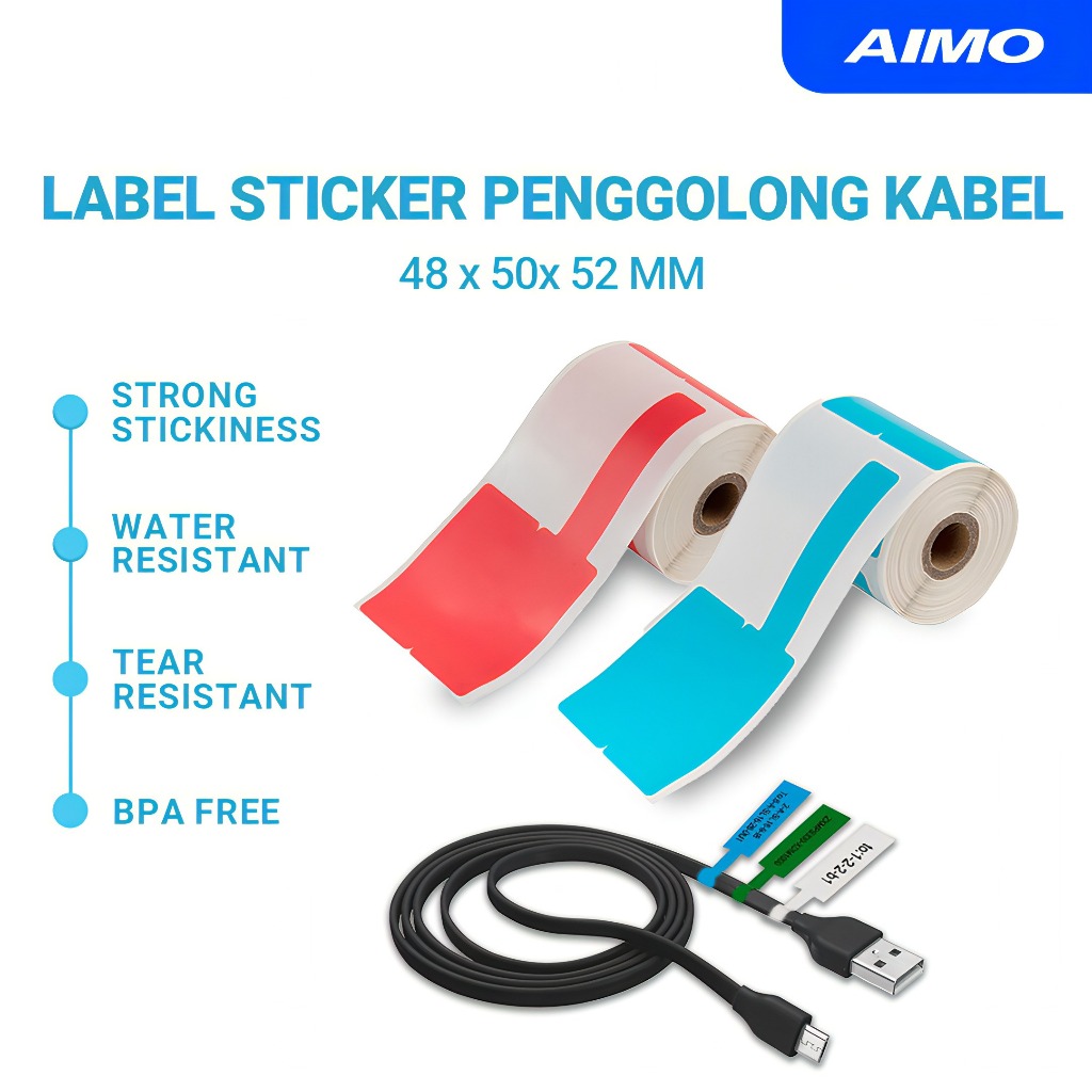 Jual AIMO Kertas Sticker Label Nama Charger/Serat Optik/Kabel Jaringan ...