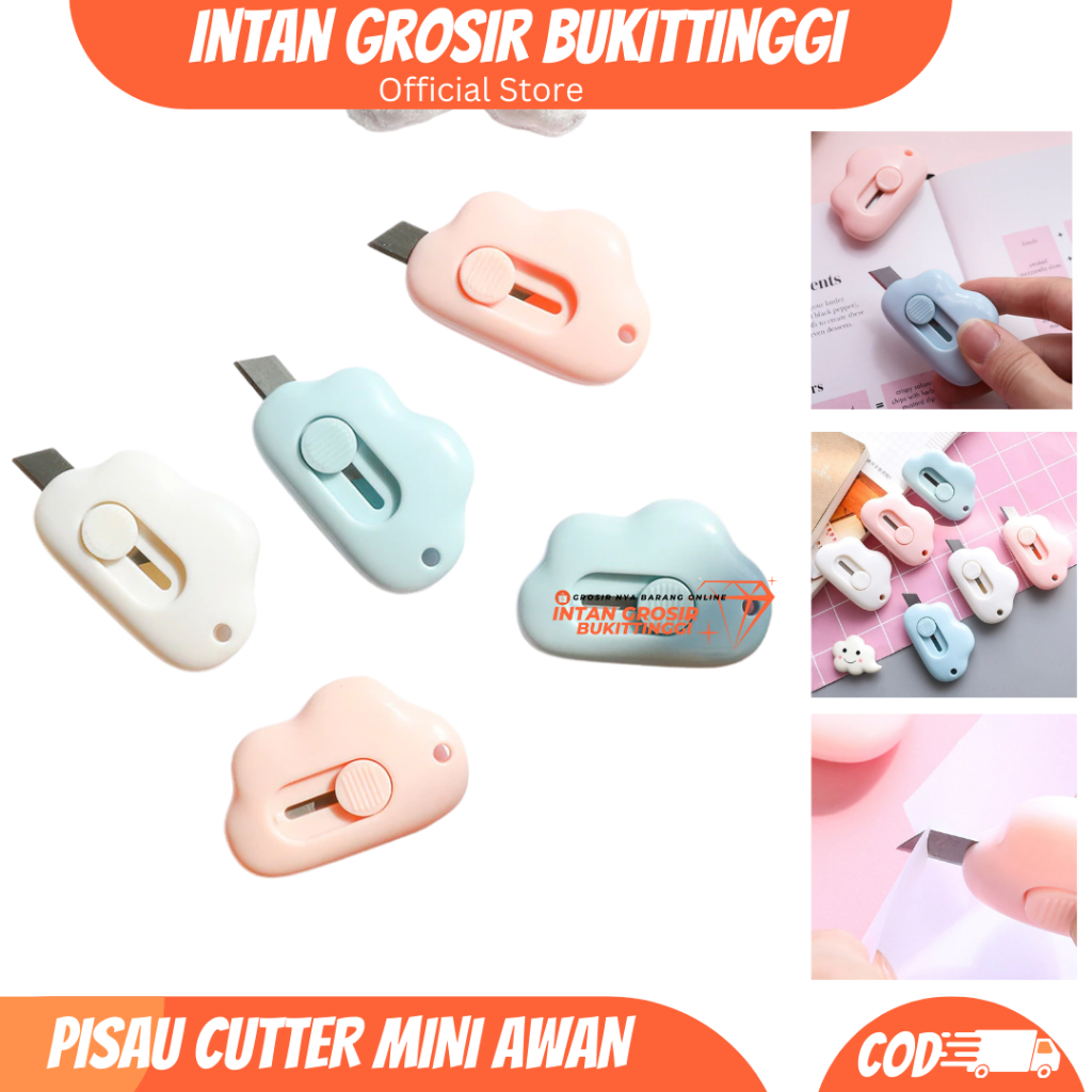 Jual Mini Cutter Mini Bentuk Awan Dolphin Lucu Pisau Pemotong Kertas ...