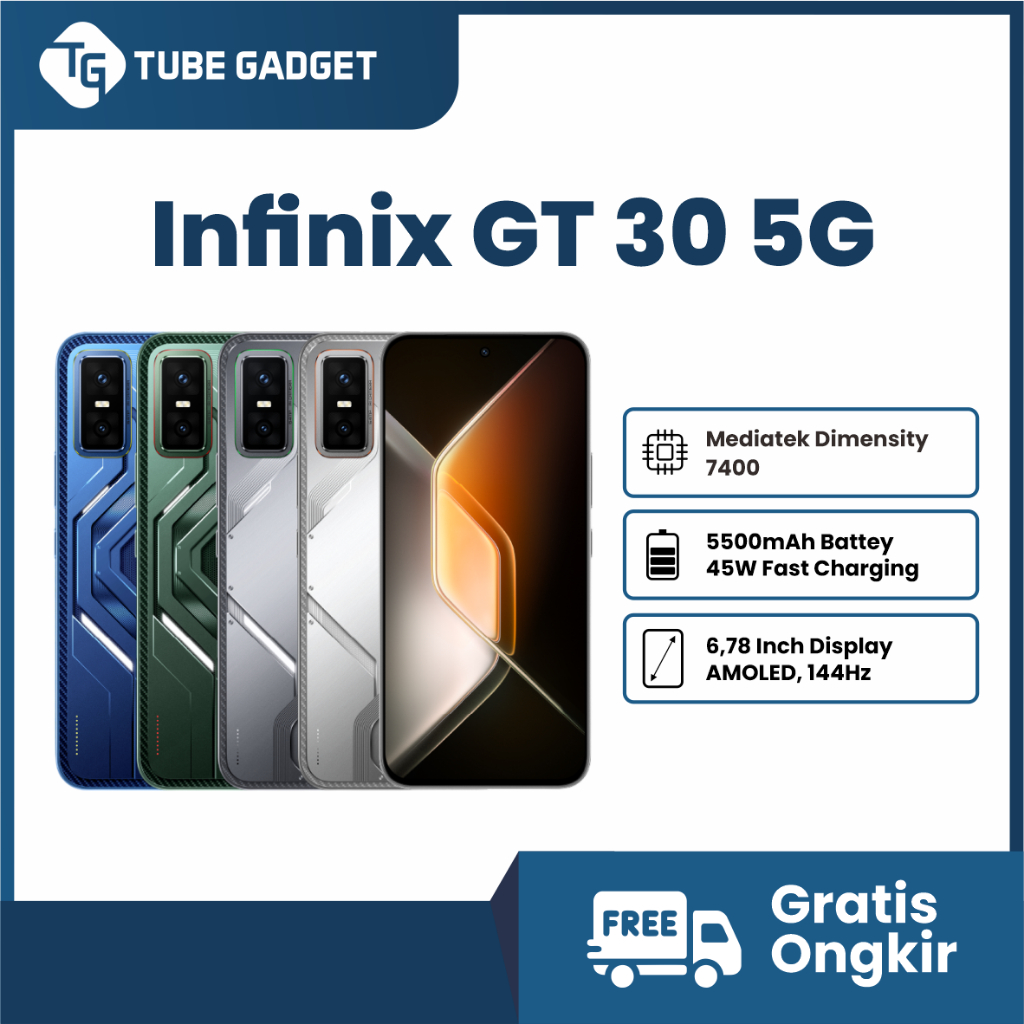 Jual Infinix GT 30 5G 8/256GB [+8GB Extended] Dimensity 7400 / Display ...