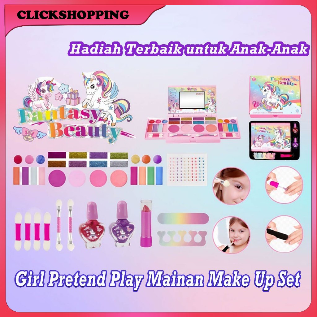 Jual Girl Pretend Play Mainan Make Up Set Mainan Makeup Anak Unicorn ...