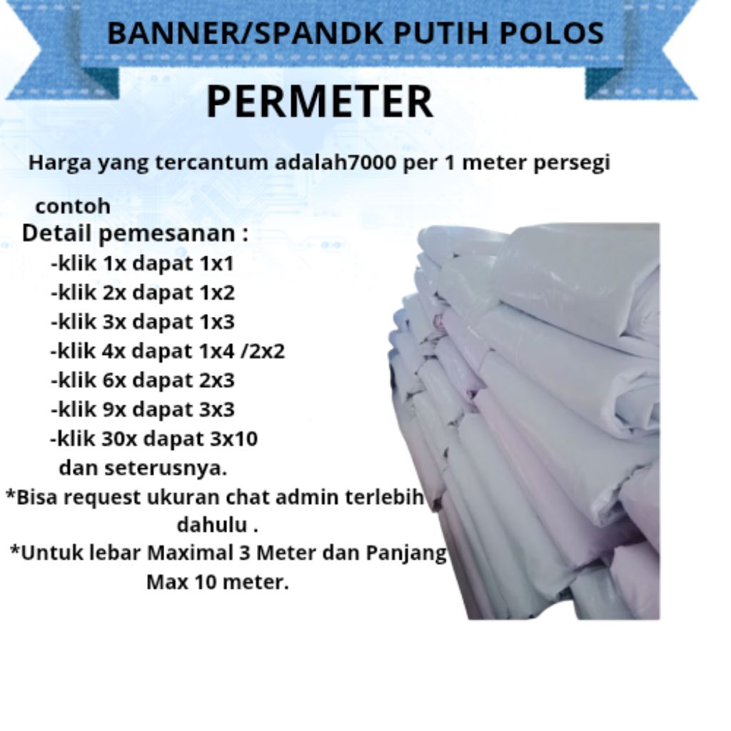 Jual BANNER/SPANDUK PUTIH POLOS PER 1 METER , TEBAL 600GSM | Shopee ...