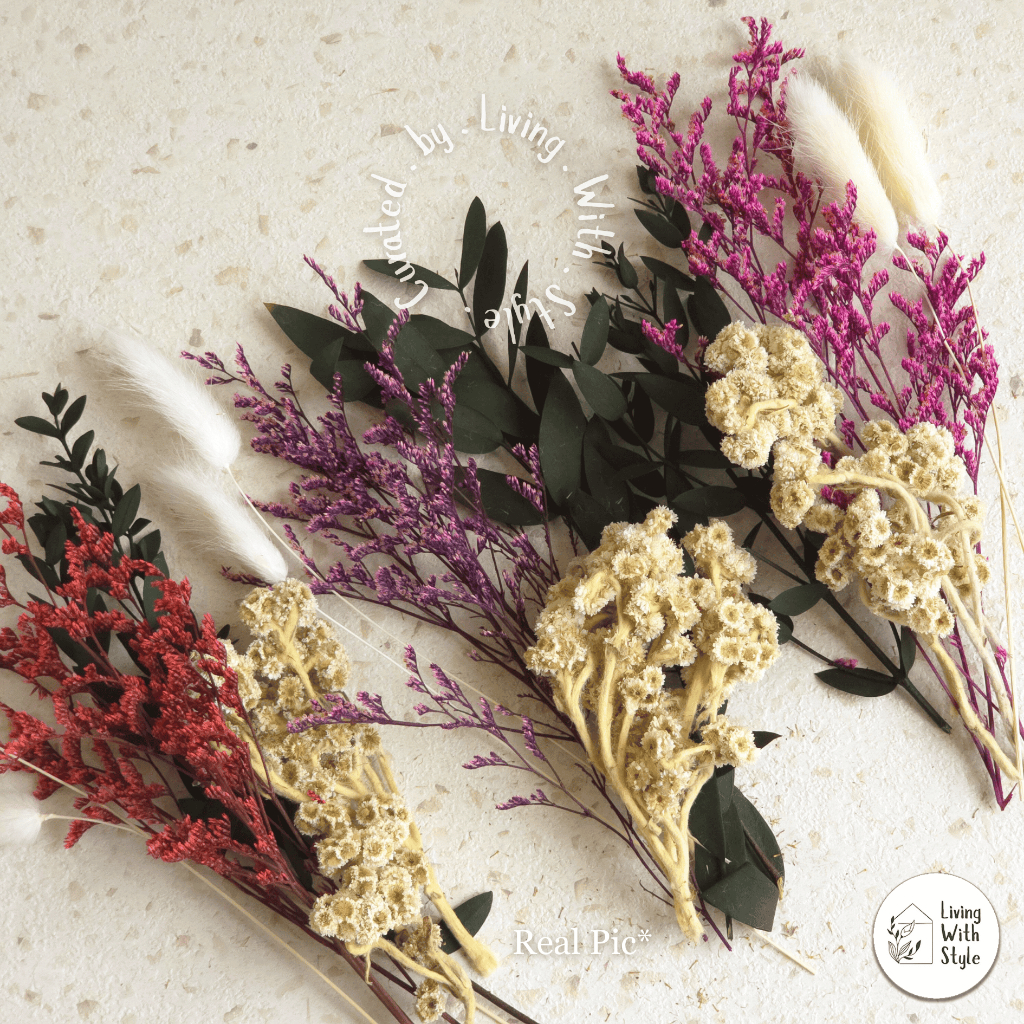 Jual Living With Style - Mini Preserved Flower Bouquet Vase Arrangement ...