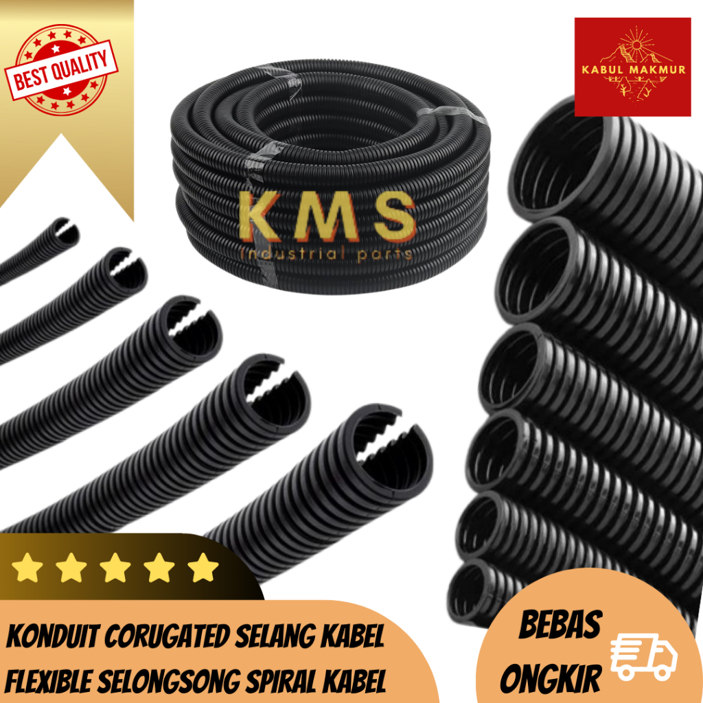 Jual Konduit Corugated Selang Kabel Flexible Selongsong Spiral Kabel ...