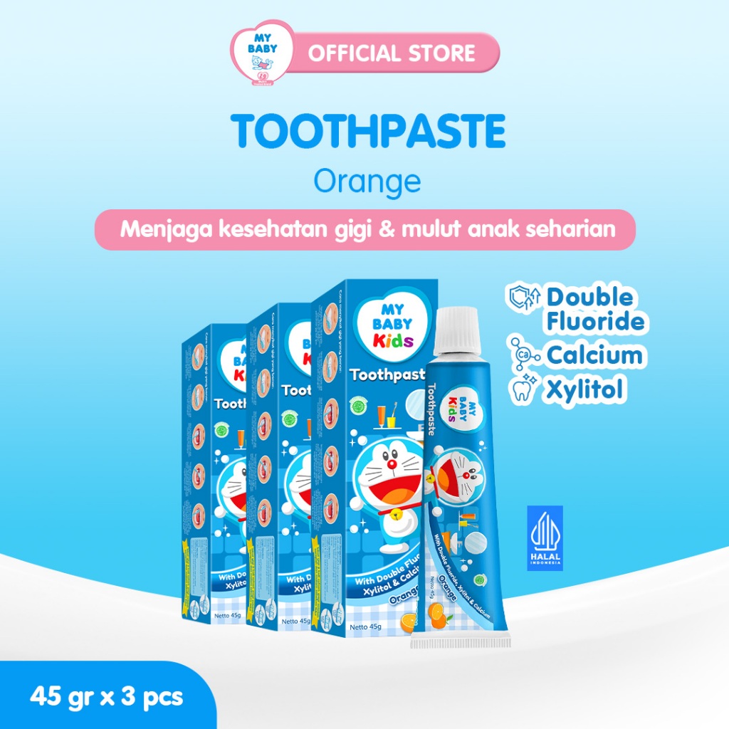 Jual MY BABY Kids Orange Toothpaste [45 g / 3 pcs] - Pasta Gigi Anak ...