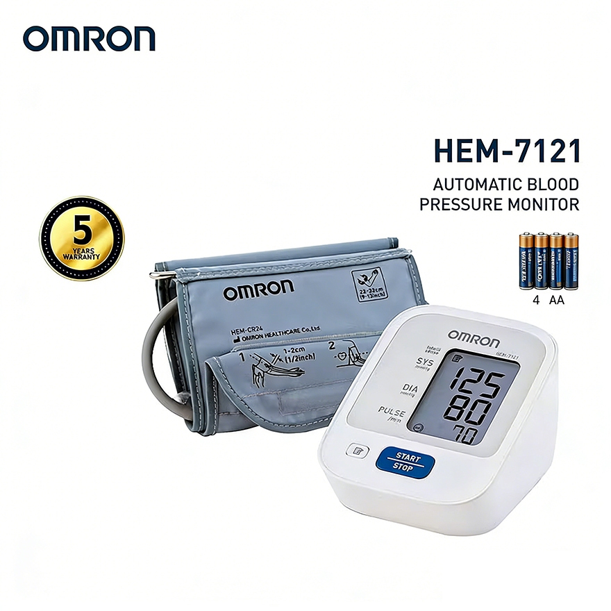 Jual Omron HEM-7121 Home Upper Arm Electronic Blood Pressure Monitor ...