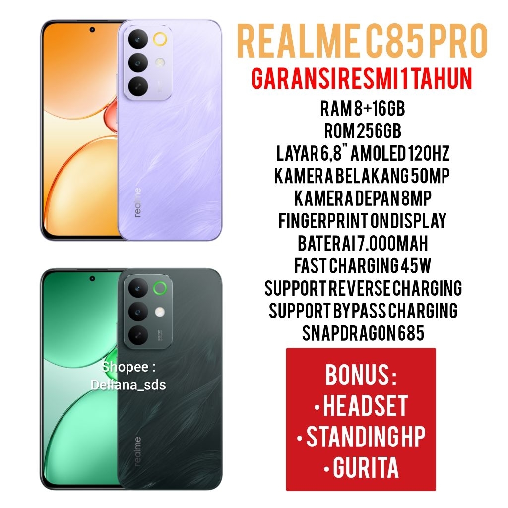 Jual Realme C85 Pro 8/256 8+16/256 24/256 Garansi Resmi 1 Tahun Realme ...