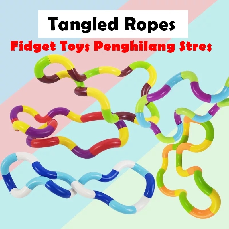 Jual Mainan Fidget Toys Tangled Rope Ular Fleksibel Anti Stres Sensory ...