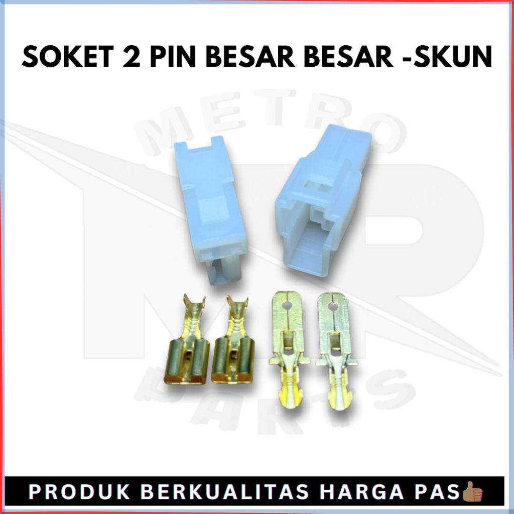 Jual SOKET SOCKET KONEKTOR KABEL 2 PIN BESAR MOTOR DAN MOBIL FEMALE ...