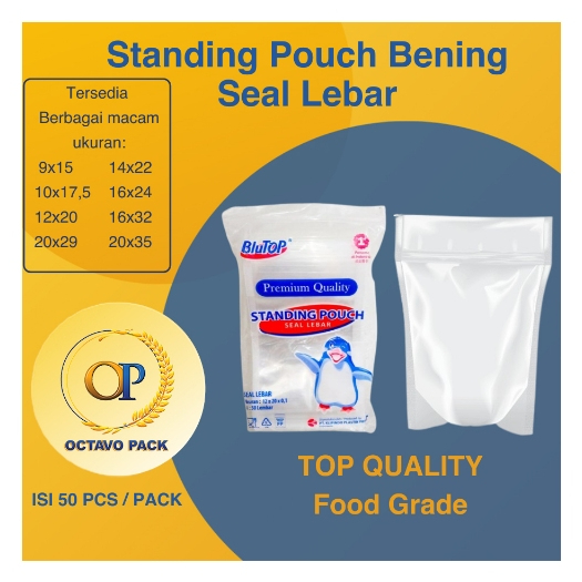 Jual Standing Pouch Bening Transparan Seal Lebar / Kemasan Makanan ...