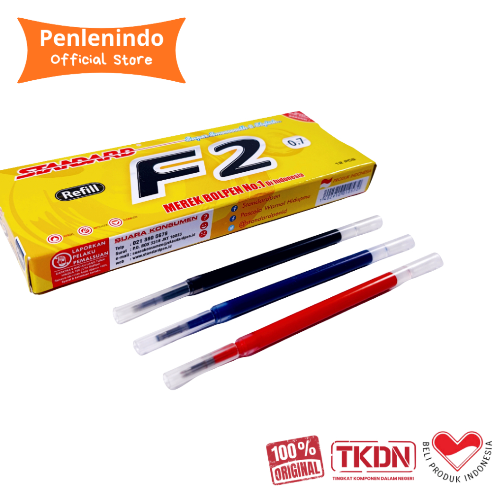 Jual Standard - Pen Refill Pulpen F2 0.7 ( Isi Pulpen, Pena, Ballpoint ...