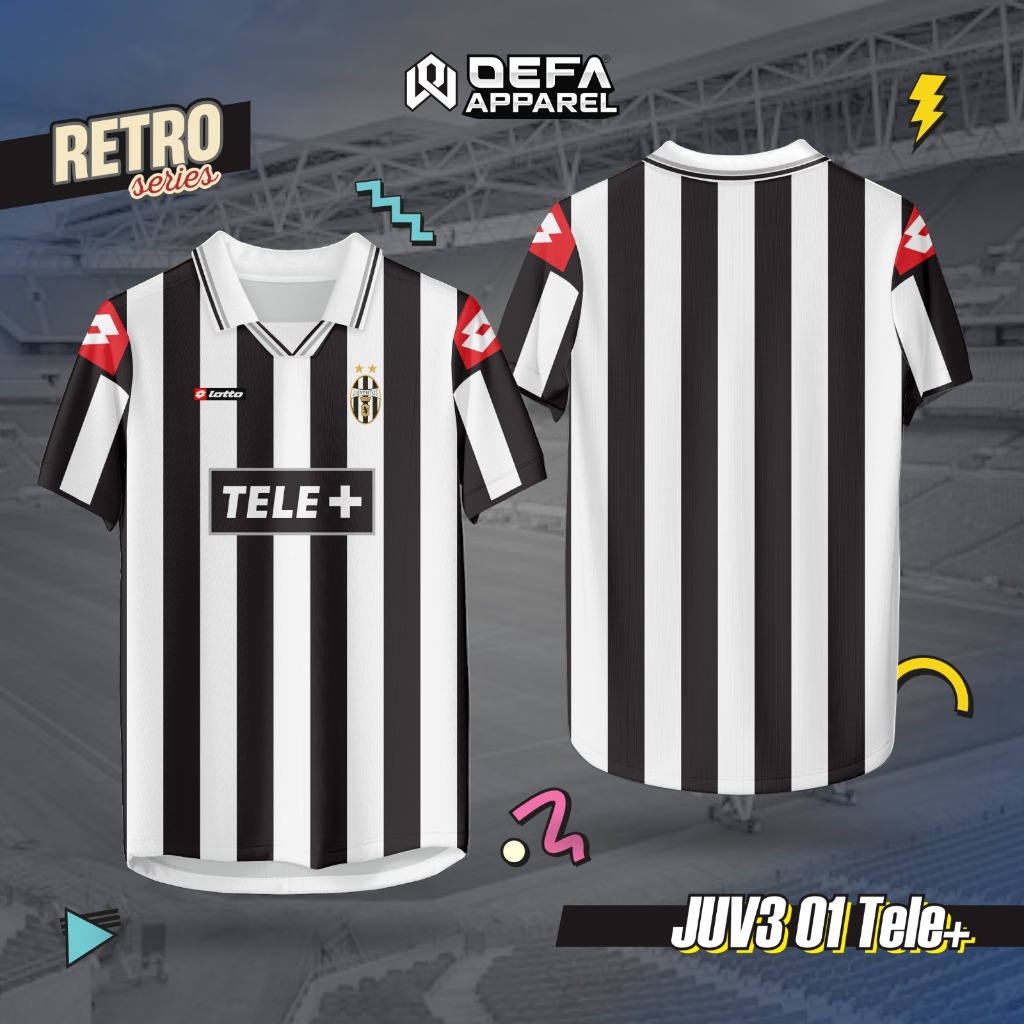 Jual JERSEY RETRO JUV3 01 TELE+ - Bahan Dry Fit Premium Super Nyaman ...