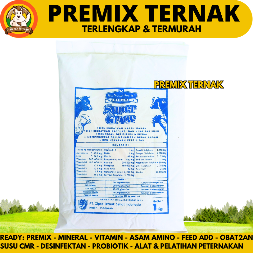 Jual Premix Sapi MIX MASTER PREMIX SUPER GROW 1 KG - Premix Mineral ...
