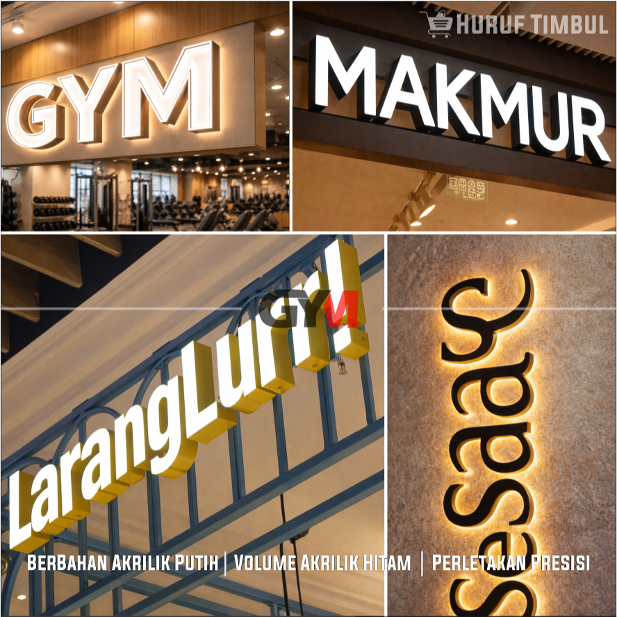 Jual Huruf Timbul Akrilik Huruf Timbul Akrilik Nyala LED Letter Signage ...