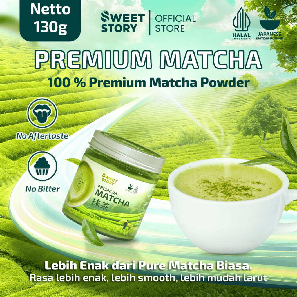 Jual Sweet Story 100% Premium Matcha Powder 130 Gram, 100% Bubuk Matcha ...