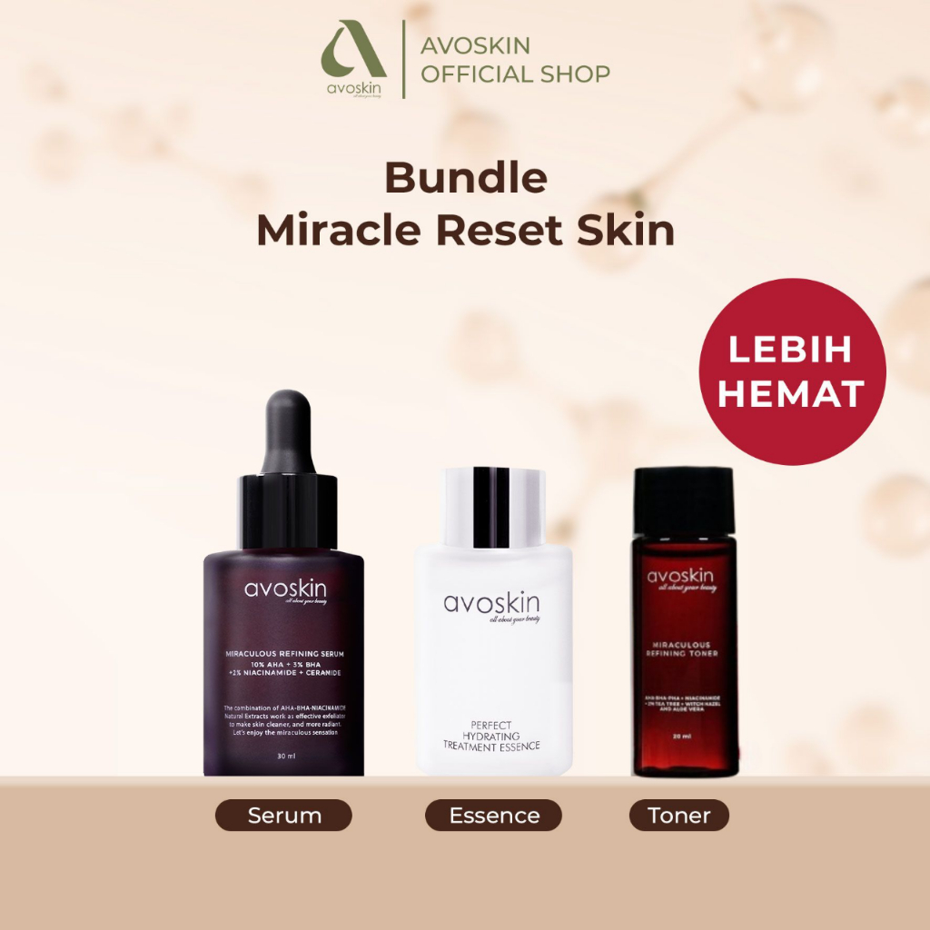 Jual Avoskin Bundle Miracle Reset Skin - Miraculous Refining Serum 30ml ...