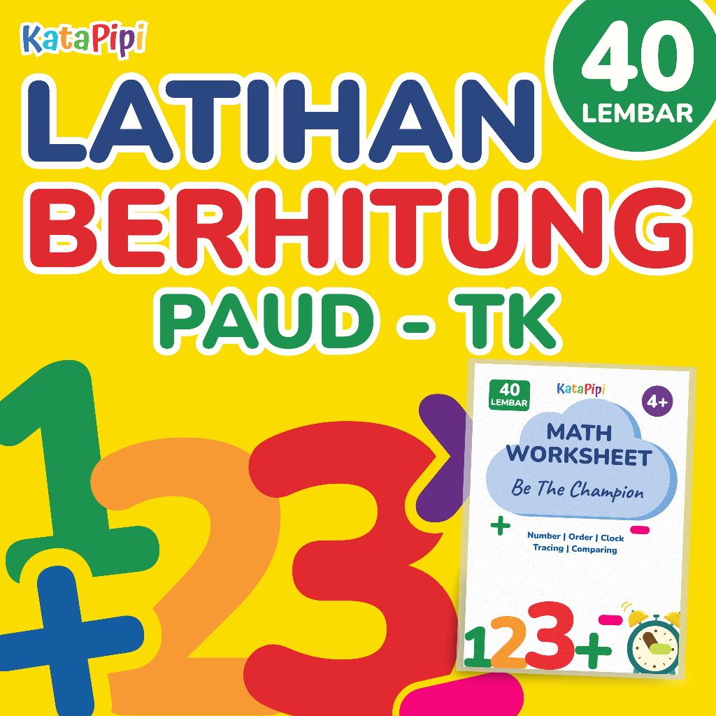 Jual Math Worksheet Anak PAUD–TK | KataPipi | Latihan Berhitung 40 ...