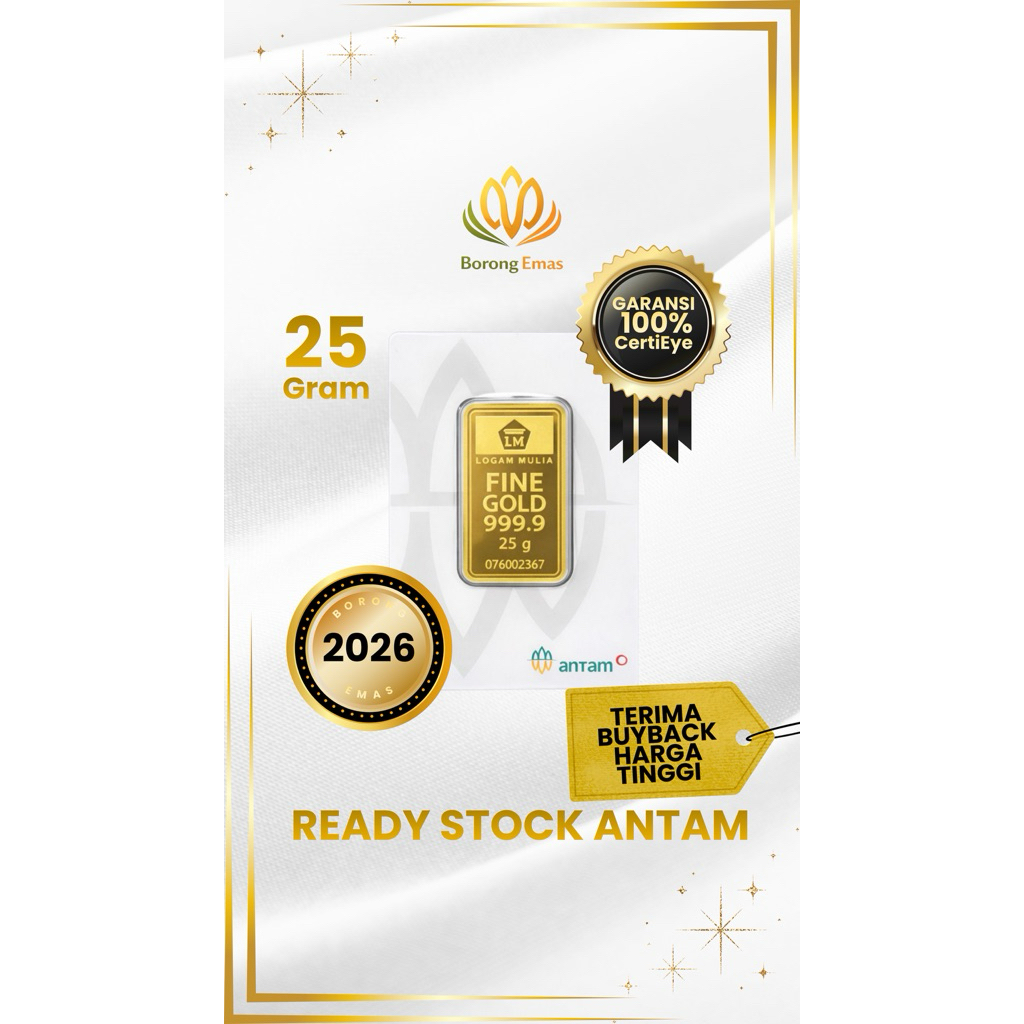 Jual Logam Mulia Antam 25 gram Asli Bersertifikat tahun 2026 | LM Antam ...