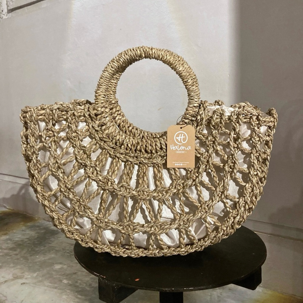 Jual Handbag Tas wanita jinjing Anyaman Gintir Natural Etnik Elegan ...