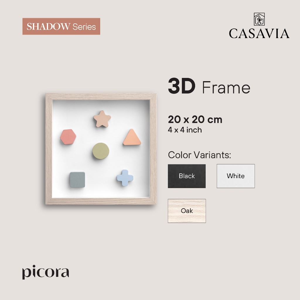 Jual PICORA 3D Frame 20x20cm Gift Bingkai Foto Kado Scrapbook Mahar ...