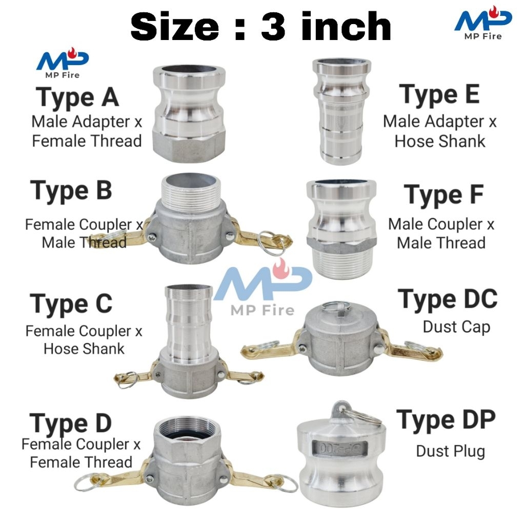 Jual SEMUA TIPE COUPLING 3" MALE FEMALE CAMLOCK 3 " ALUMINIUM ALL TYPE ...