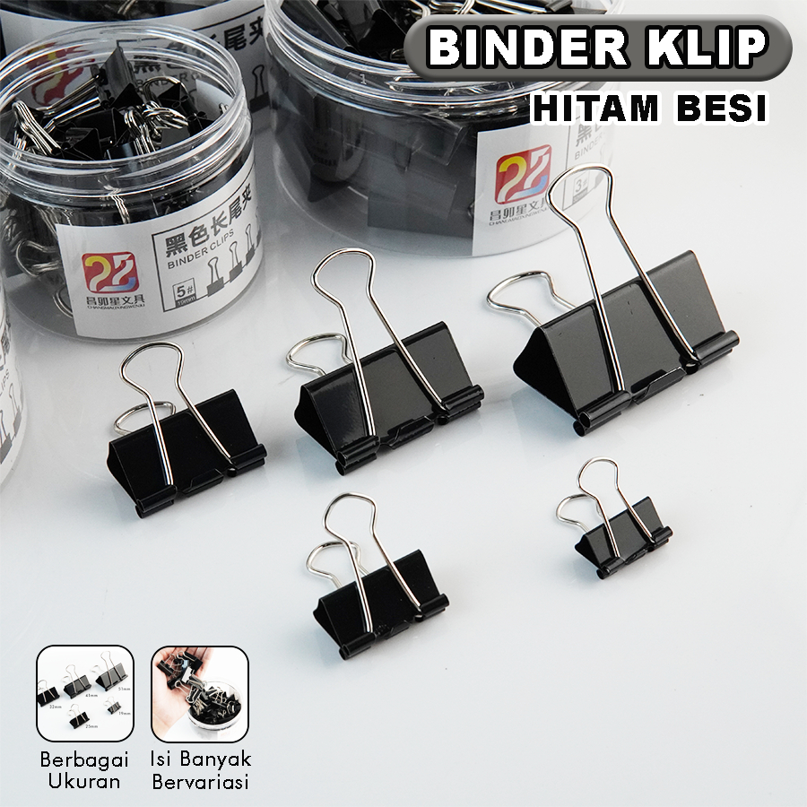 Jual Binder Klip Hitam Besi Kuat Paper Clip Dokumen Serbaguna Berbagai ...