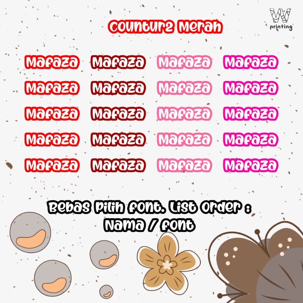 Jual Sticker Kain Custome | Label Nama Printing Isi 25/50 Pcs Untuk di ...