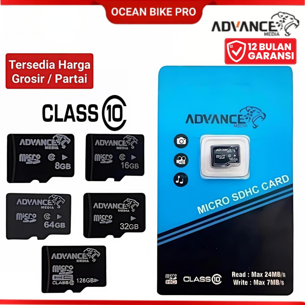 Jual ADVANCE Memory Card HP Micro SD Kapasitas 8 16 32 64 GB TF Class10 ...