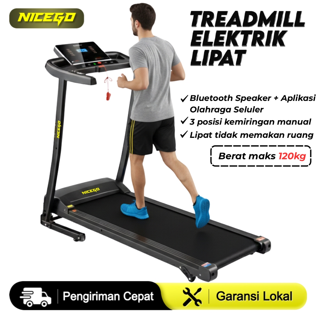 Jual NICEGO Smart Treadmill Elektrik Treadmill Lipat Incline Speaker ...