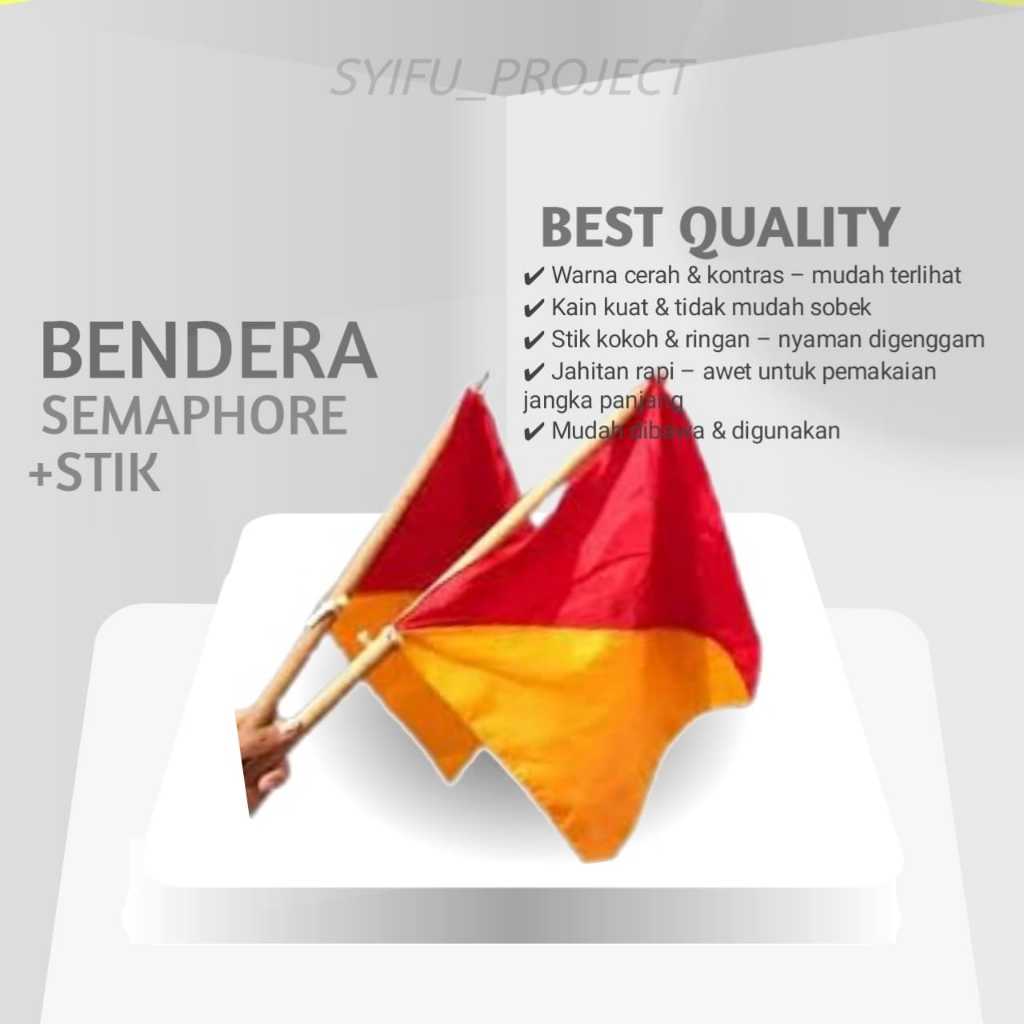 Jual Bendera Semaphore Pramuka - Set Lengkap 2 Bendera & 2 Stik Kayu ...
