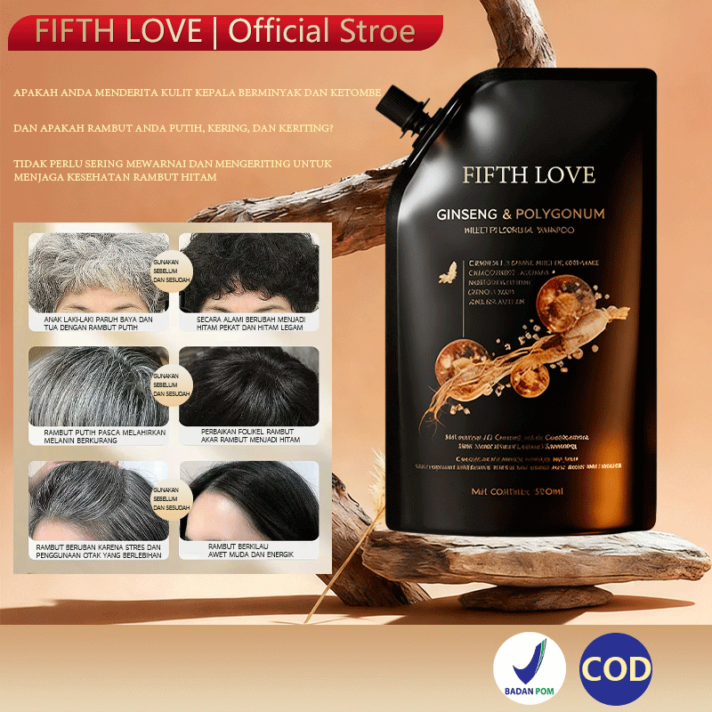 Jual [100% Original ]FIFTH LOVE Shampo Penghitam Rambut Uban Menjadi ...