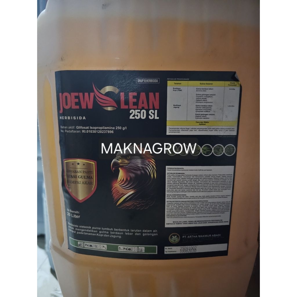 Jual Racun rumput HERBISIDA JOEW CLEAN 250 SL 20 LITER | Shopee Indonesia