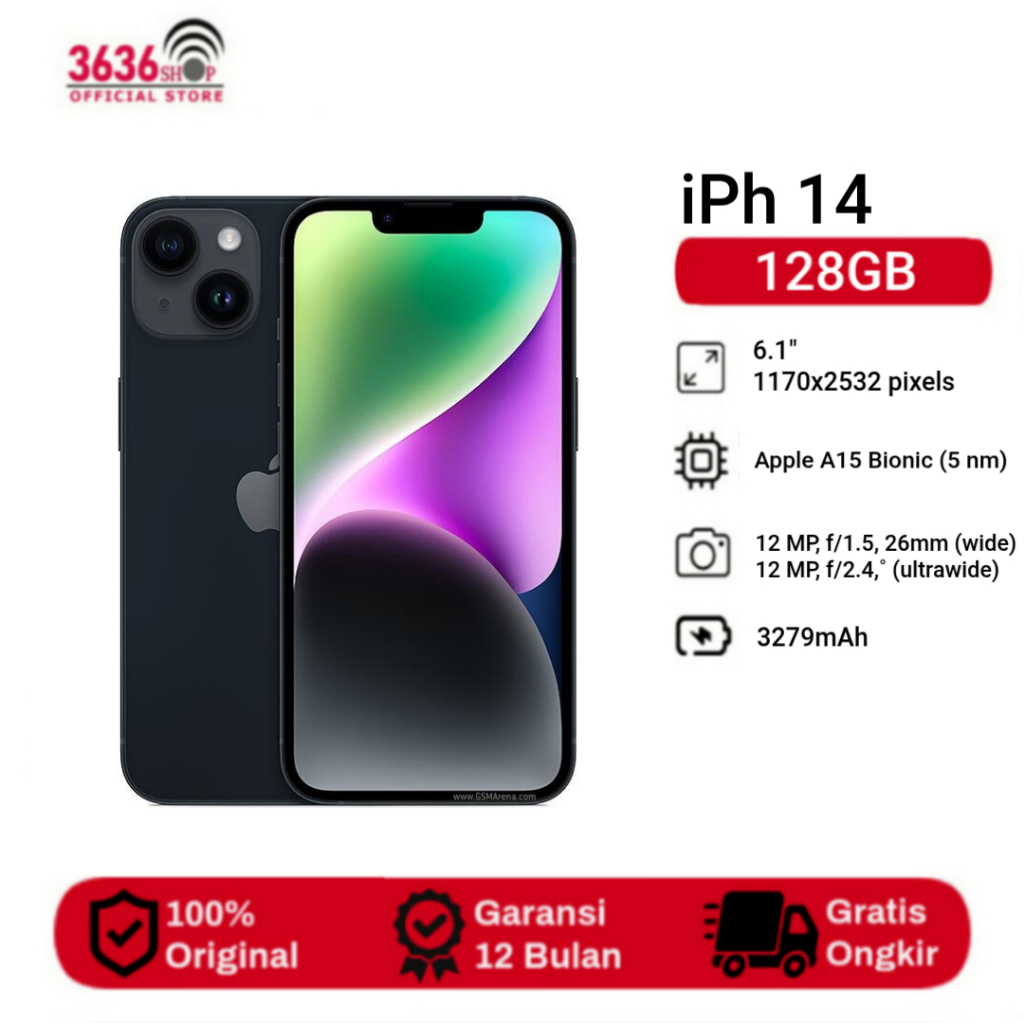 Jual IP 14 [ Garansi Resmi ] [Iphone@] 128GB Resmi | Shopee Indonesia