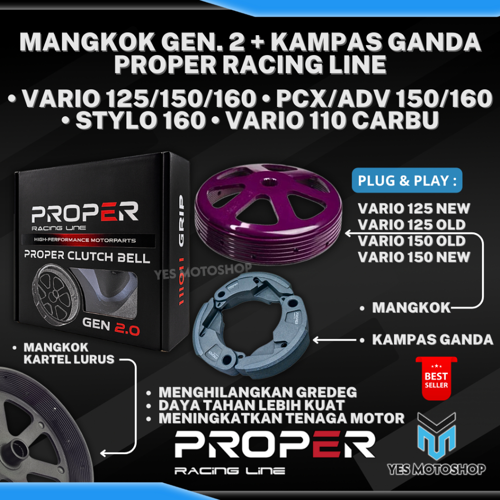 Jual Paket Mangkok Kampas Ganda Proper Racing Line Vario 125 PCX ADV ...