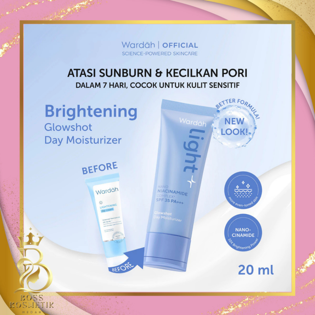 Jual Wardah Glowshot Day Moisturizer Lightening Day Cream (20ML ...