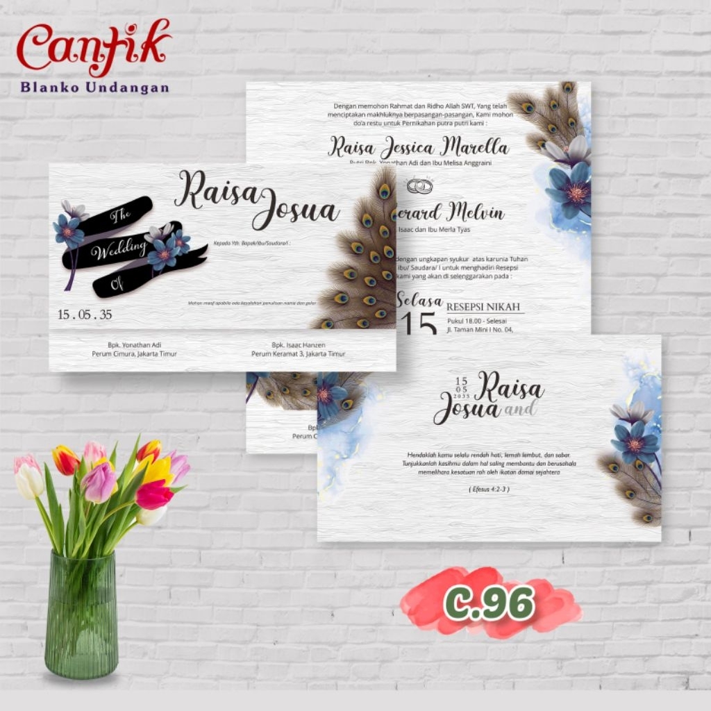 Jual Cetak Undangan Blanko Cantik 96 | Cetak Undangan Blanko Murah ...