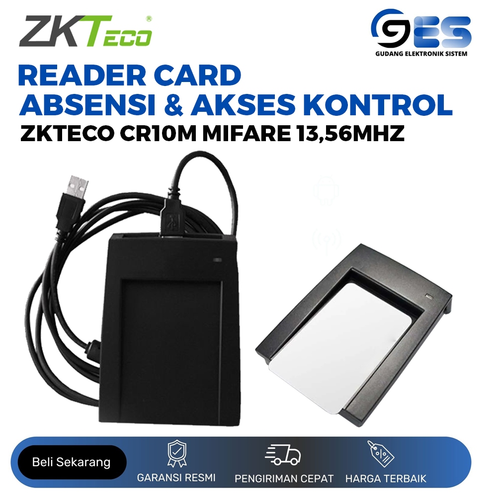 Jual Reader RFID USB ZKTeco CR10M Pembaca Kartu RFID Card Enrollment ...