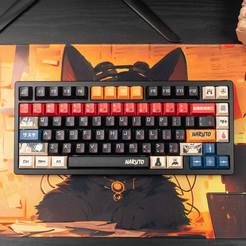 Jual Keycaps Cherry Profile Naruto Japanese Root Black Orange Colorway ...